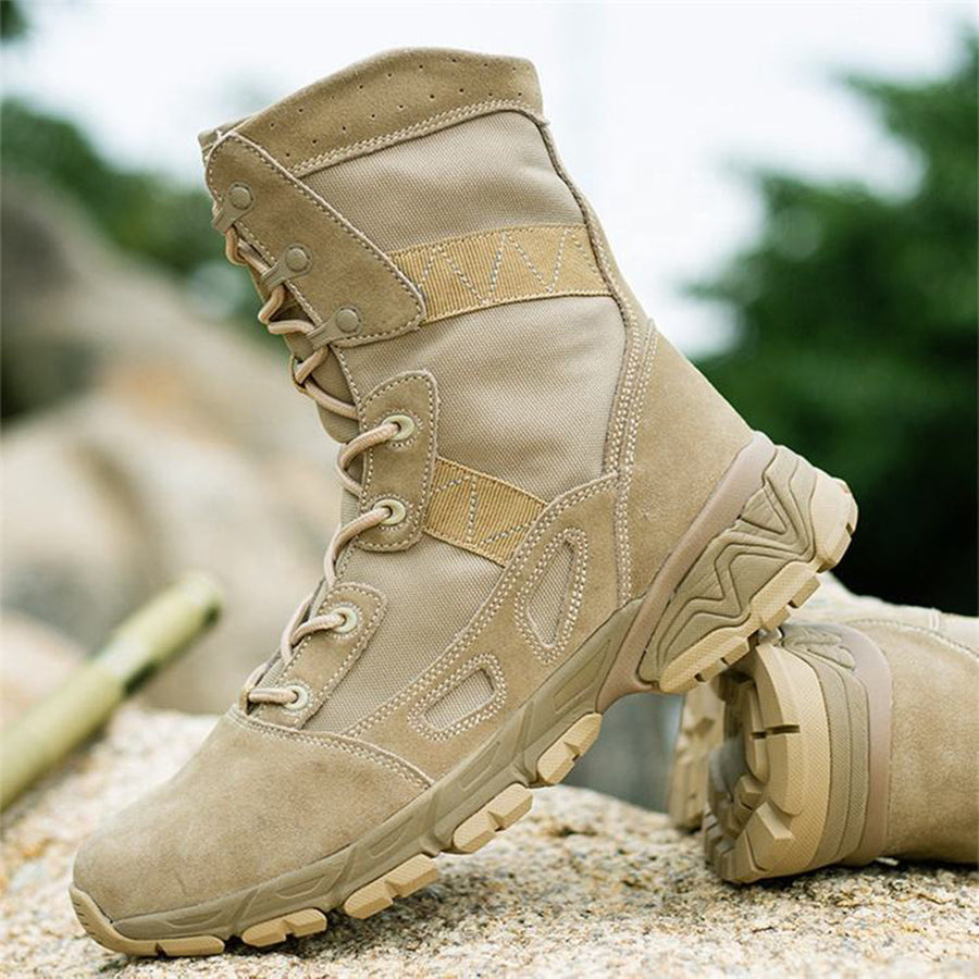 Tall Thick-soled Cross-country Tactical Training Military Boots ...