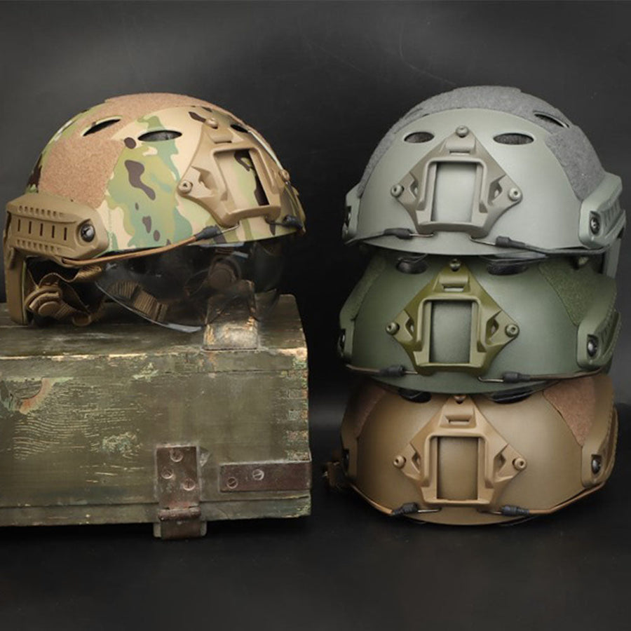 Fast Helmet With Goggle (No Holes &Round Hole Version) | STRIKETACT