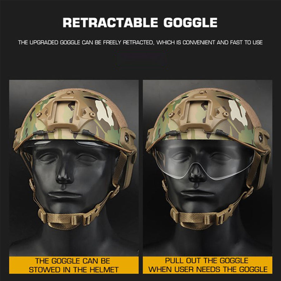 Fast Helmet With Goggle (No Holes &Round Hole Version) | STRIKETACT